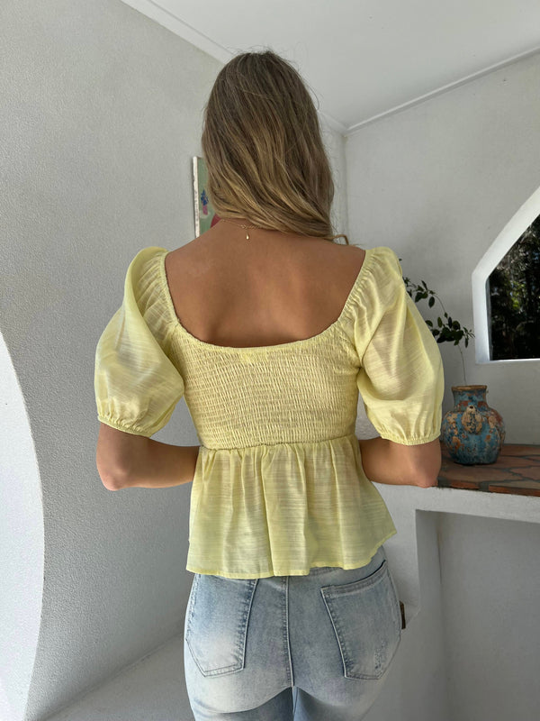 Miranda Blouse - Lemon – Boho Shop